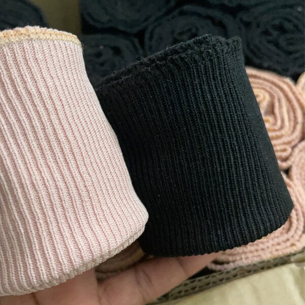 26 Colours -- Set of Elastic Rib Knit Fabric, Depth 7 Cm - 2x Cuffs and ...