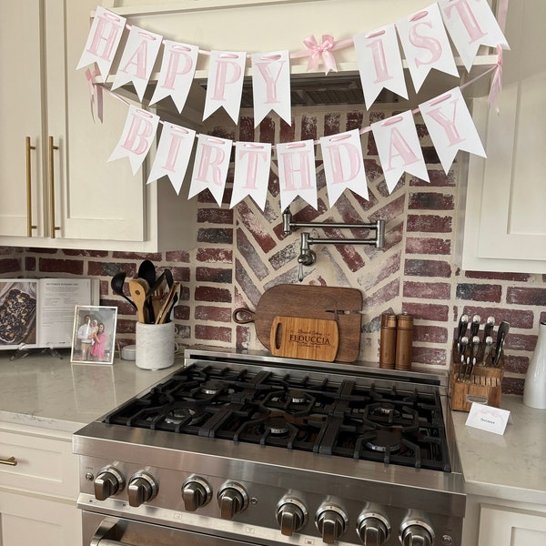 Pink Watercolor Happy Birthday Banner | Printable Download | Watercolor ...