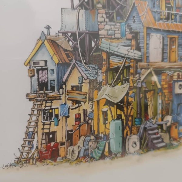 Lighthouse Town A4 Print of a Pen & Ink Drawing - Etsy