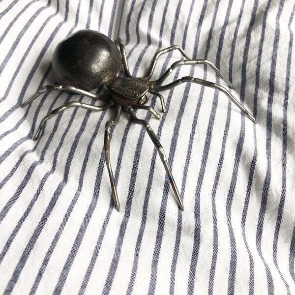 Giant House Spider, Scrap Metal Sculpture 6" Long - Etsy