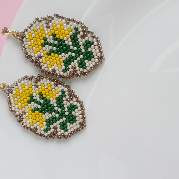 Beading PATTERN - Statement Fringe Earrings "leopard Rosettes", Animal ...