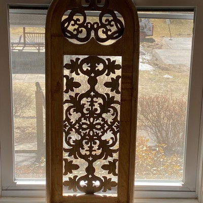 Cathedral Clover Window Frame, Gothic Church Fretwork, Architectural ...