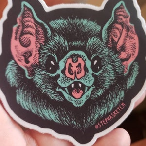 Bat Sticker Vampire Bat Horror Horror Art Horror Decor Spooky Bat ...