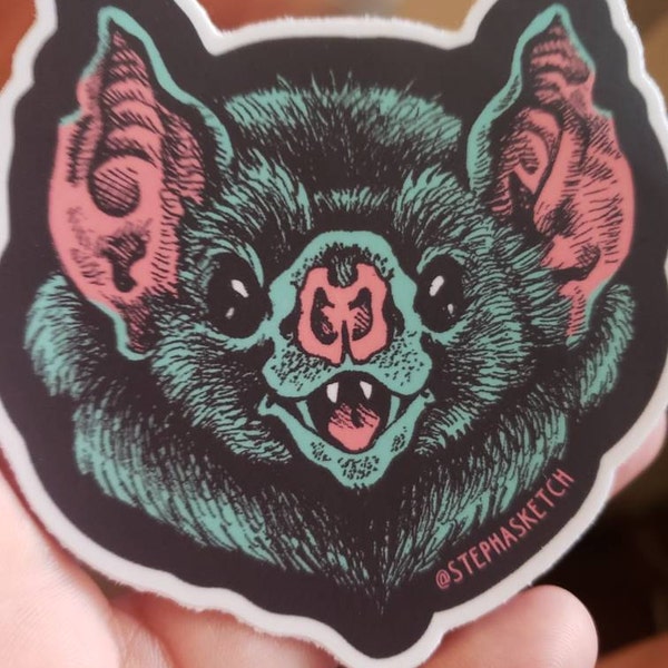 Bat Sticker - Vampire Bat - Horror - Horror Art - Horror Decor - Spooky ...