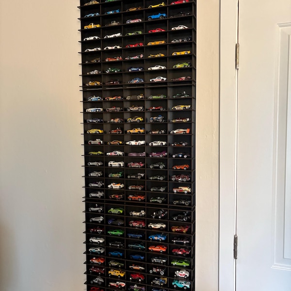 Red Toy Car Storage for 100 Cars, Wall Mounted Car Rack/shelf, Matchbox ...