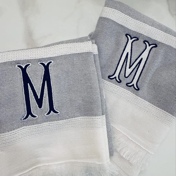 Fishtail Monogram 2 Color Embroidery Font, 5 Sizes 8 Formats + BX ...