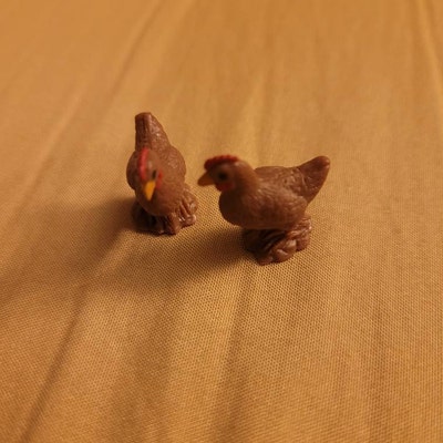 Tiny Hen Figurine Soft Plastic Chicken for Fairy Garden, Diorama, or ...