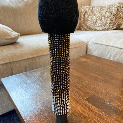 Rhinestone Striped Microphone Sleeve Cover for Wireless Mics - Etsy