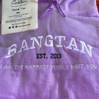 BTS Army Embroidered Sweatshirt, BTS Sweatshirt, Kpop Crewneck, Kpop ...