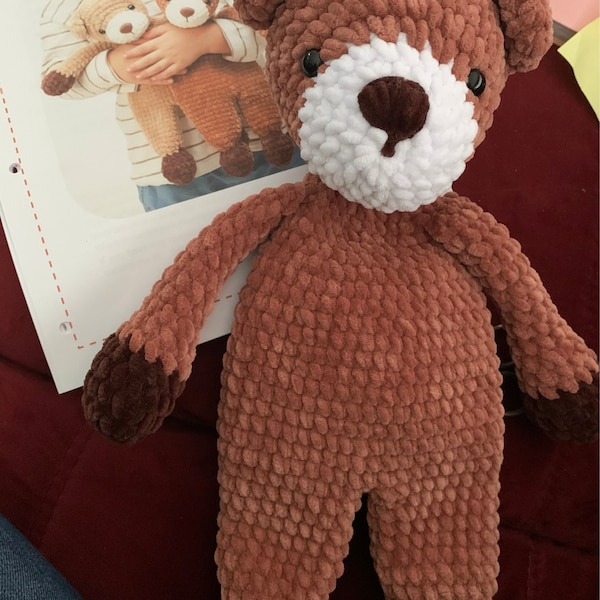 Bear Snuggler Crochet Pattern, Bear Lovey Pattern, Cuddle Toy ...