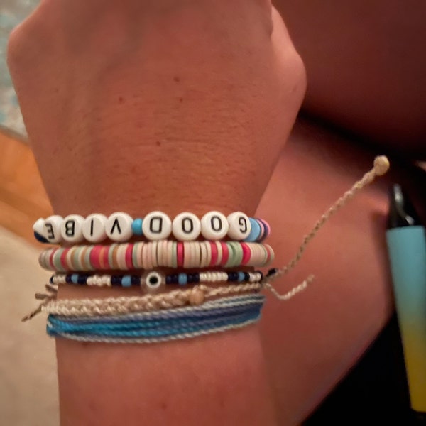 Heishi Bracelet, Heishi Name Bracelet, Beach Bracelet, Bracelet for Women, Stackable Bracelet ...