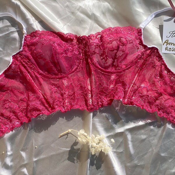 Purple Stretch Lace Wide Floral Lingerie Bra Making Laсe Trim, Width 8. ...