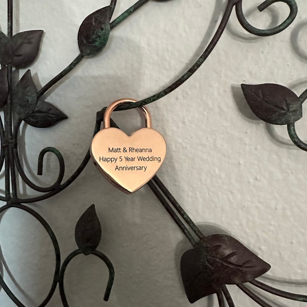 Heart Love Lock With Key, Personalized Lock for Love, Love Padlocks ...