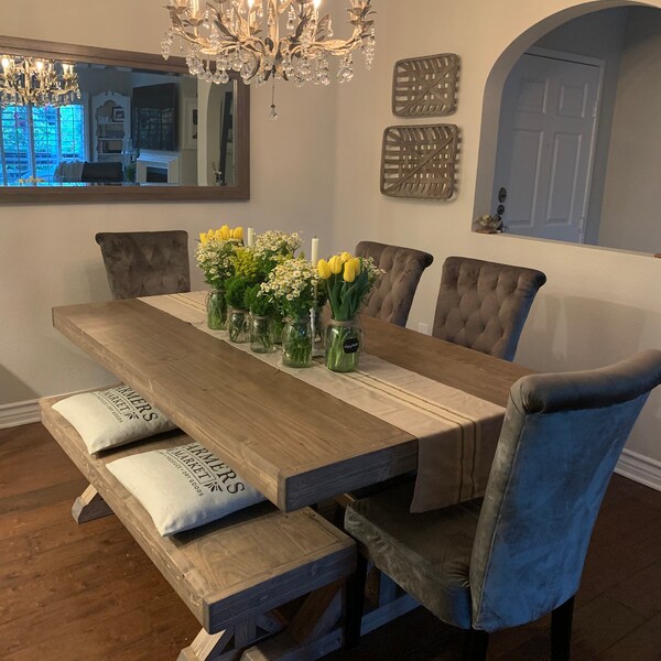 Rustic Farmhouse Entryway Table With Drawer and Turned Legs, Wooden ...
