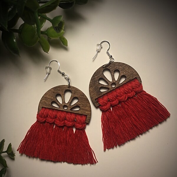 Wooden Earrings || Wooden Tree of Life Earrings || Wooden Tree Earrings ...