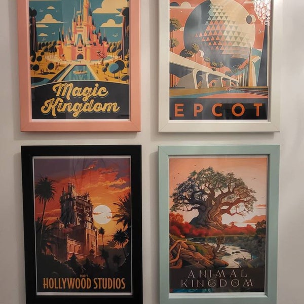 Disney Parks Vintage Posters Bundle: Magic Kingdom, Epcot, Hollywood ...