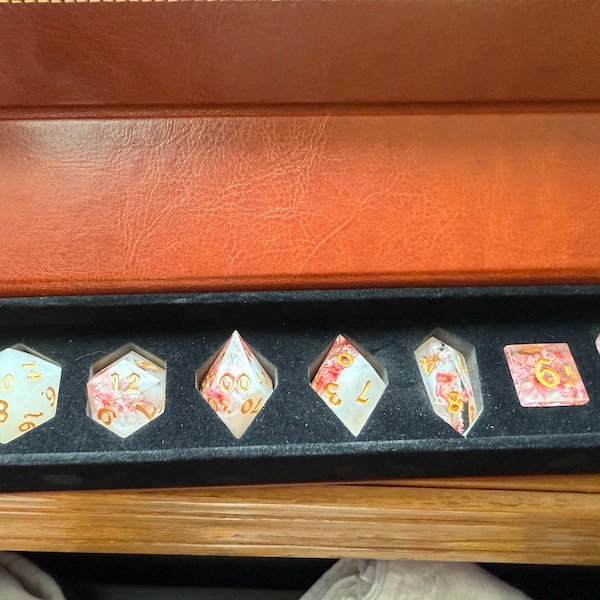 Gemstone Opalite Elven Cut Polyhedral Dice (with Box) Dnd Set - Etsy