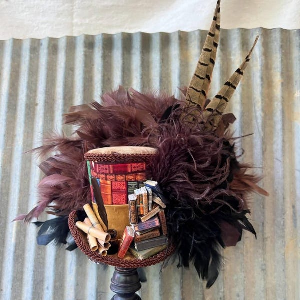 Mini Top Hat, Dormouse Mini Diorama Hat, Alice in Wonderland Mini Hat ...