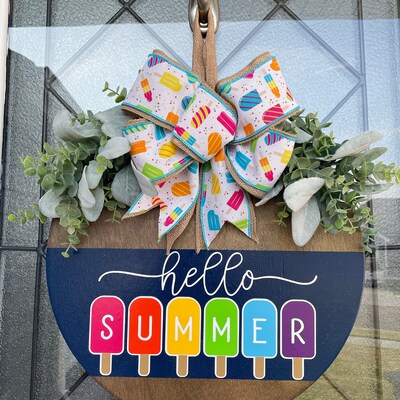 Summer Front Door Decor Hello Summer Popsicles Summer Door Hanger ...