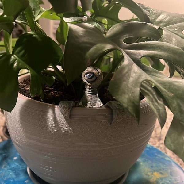 Monster Plant Buddy, Cyclops Ceramic Monster, Garden Art, Plant Art ...