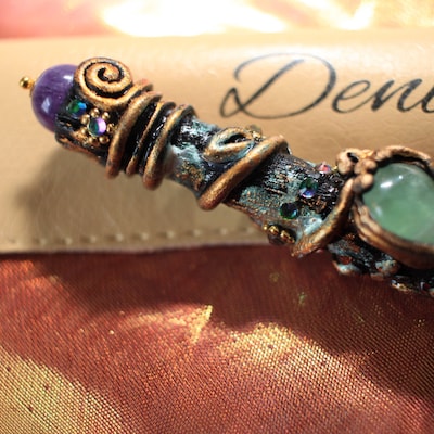Magic Wand Purple and Gold Cosplay Magic Wand Purple Agate Gemstone ...