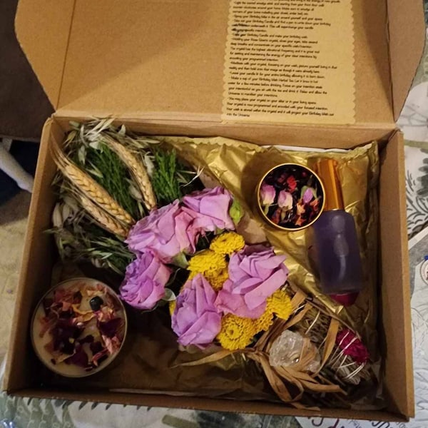 Birthday Wish Ritual Kit~ Intention Candle, Crystal Spray, Tea & Smudge ...
