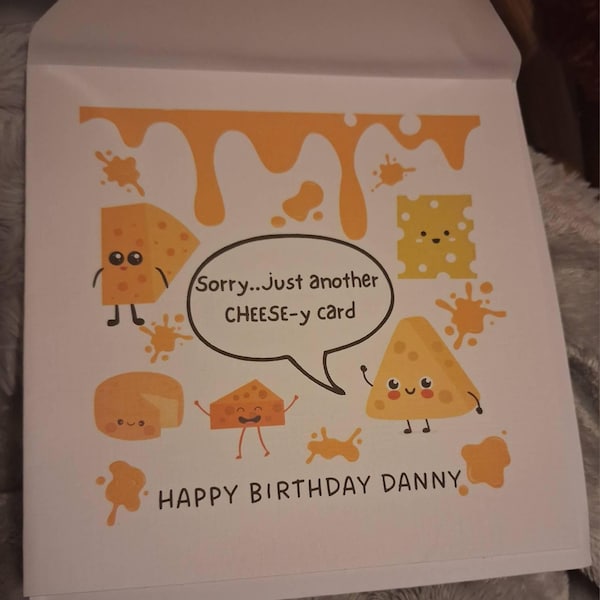 Personalised CHEESE-Y Birthday Card | Cheese Lover Card | Funny Cheese ...
