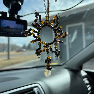 Sun Handmade Rearview Mirror Charm Rearview Accessory Car Charm Car ...