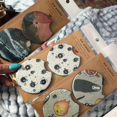 Studio Ghibli Kiki Totoro Spirited Away Coaster Set of 2, Coaster ...