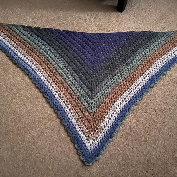 CROCHET PATTERN - Hopscotch Triangle Scarf, US Term, Crochet Pattern ...