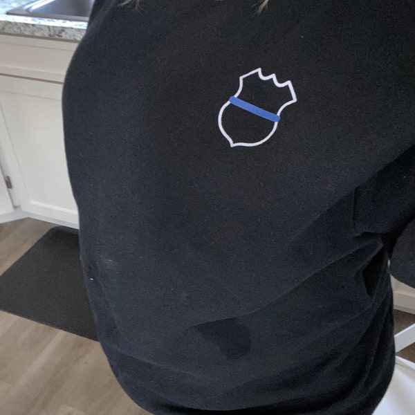 Thin Blue Line Heart Corner Sweatshirt | Back the Blue Sweatshirt ...