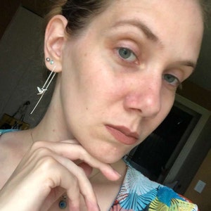 Realistic Hummingbird Earrings, Pull Through Earrings, Hummingbird ...