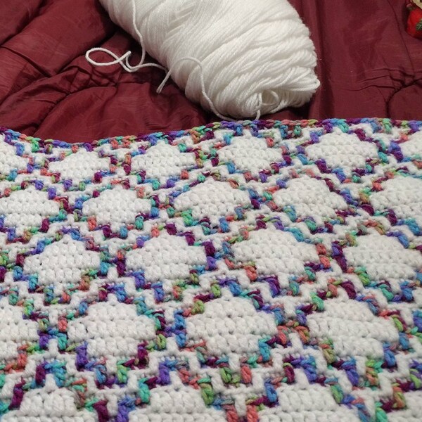 Mosaic Crochet Pattern # 53 Chart With WRITTEN ROW REPEATS - Boho ...