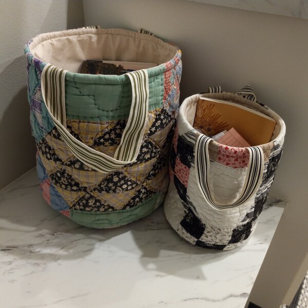 Large Antique Quilt Bucket style 3 - Etsy