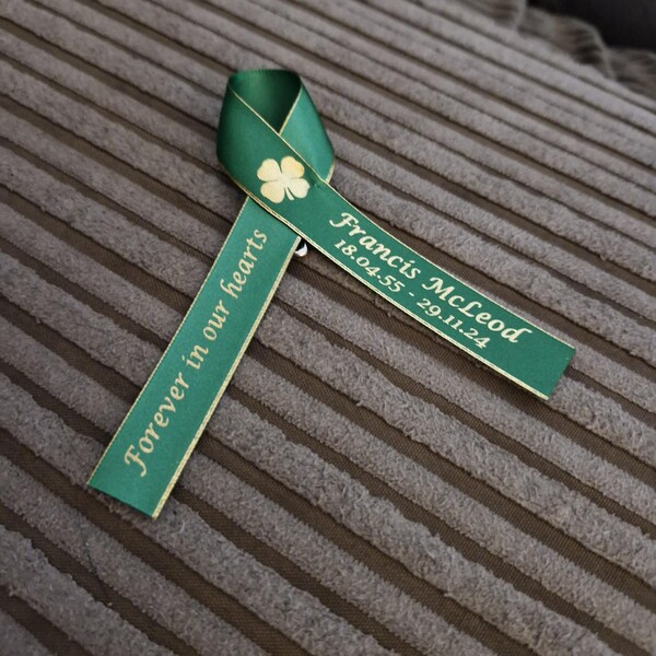 Custom Forever in Our Hearts Ribbon. Any Text Personalised Printed ...