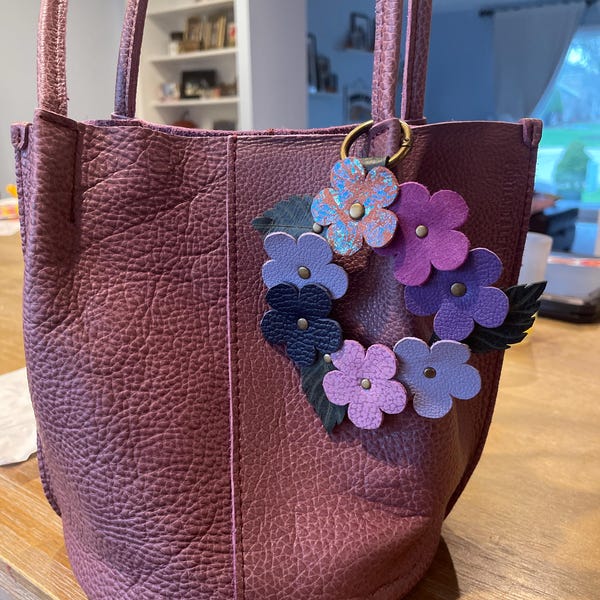 Purse Charm for Handbag Leather Flower Bag Charm Charm for Handbag ...