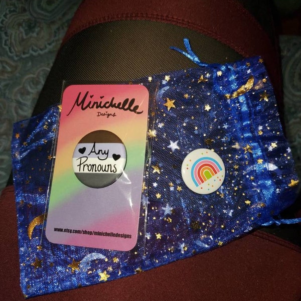 Gender Apathetic Pride Flag Pronoun Pin Back Button| They/them | Any ...