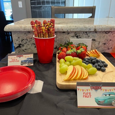 Disney Cars Food Tents Chalkboard Set 2 Cars Food Labels Disney Cars ...