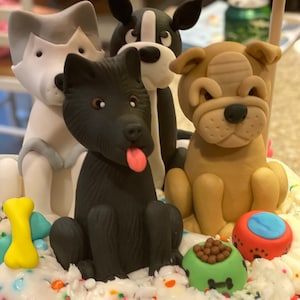 Fondant Dog Cake Toppers Fondant Dogs Dog Lover Party - Etsy