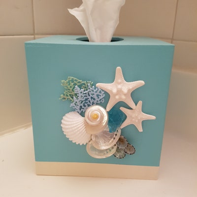 Seashell Tissue Box Cover Beach Decor Shell Tissue Box - Etsy