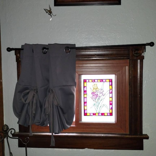 Hummingbirds Stained Glass Window Panel Hand Painted - Etsy