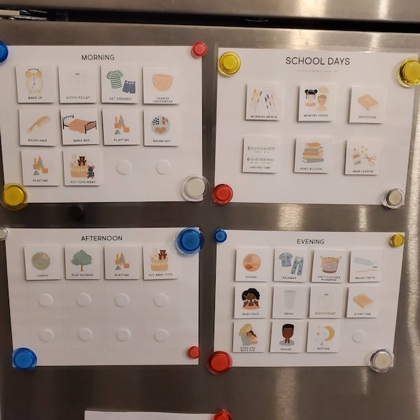 School, Chore, & Routine Cards Chart BUNDLE, Editable Visual Schedule ...