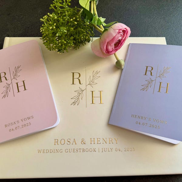 Traditional Wedding Guest Book, Personalized Wedding Guestbook, Sign in ...