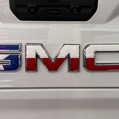 PRECUT GMC Sierra Gel Coated domed Patriotic Flag Emblem - Etsy