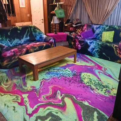 Geode Rugs Luxurious Marble Swirls Area Rug Green and Gold - Etsy