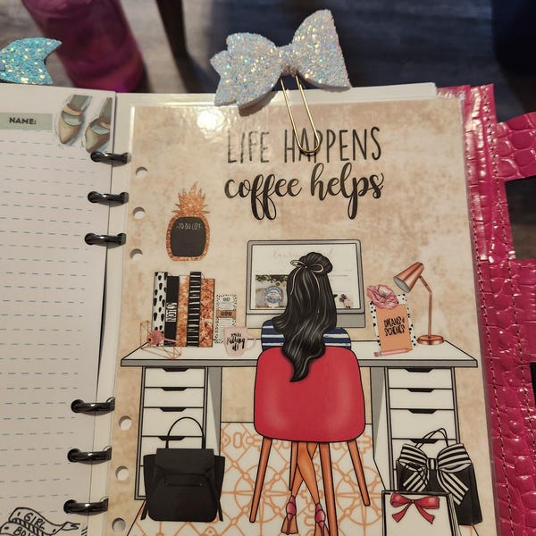Pretty Pink Office Planner Dashboard for Your Pm Mm Gm Agendas ...