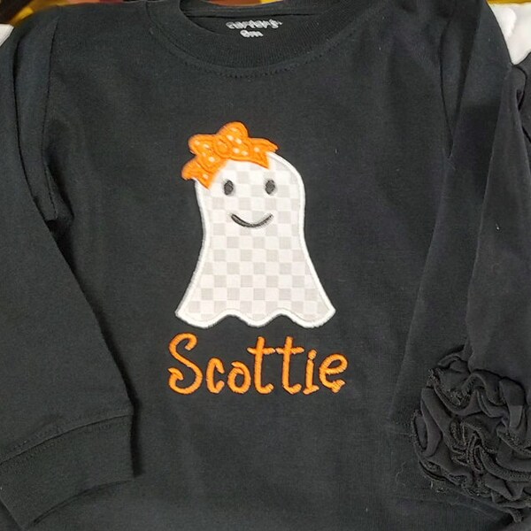 Ghost Applique Girl Ghost Applique Halloween Applique Halloween ...