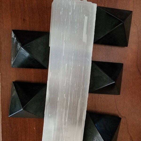 SHUNGITE Pyramid – Hand Carved, Crystal Grid, Home Decor, Crystal ...
