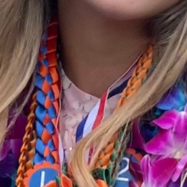 Double Braid Ribbon Lei With Flower - Etsy