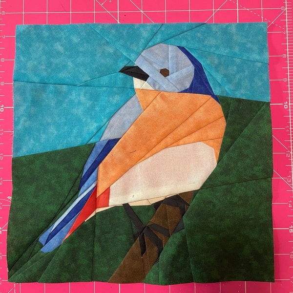 Eastern Bluebird Paper Piecing Pattern - Etsy